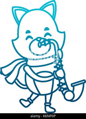 Cute cat playing saxophone cartoon Stock Vector Image & Art - Alamy