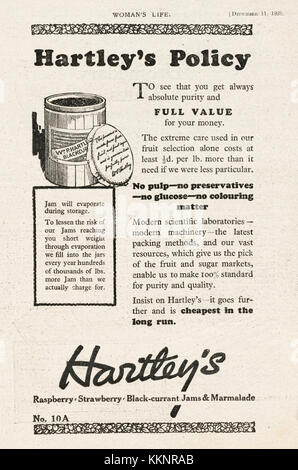 1926 UK Magazine Hartley's Jam Advert Stock Photo - Alamy