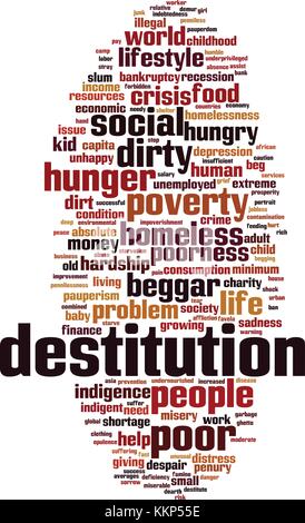 Destitution word cloud concept. Vector illustration Stock Vector Image ...