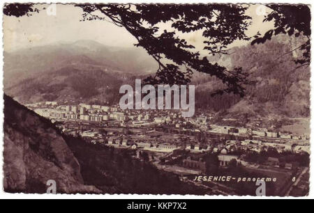This postcard from 1964 depicts the town of Jesenice, located in ...
