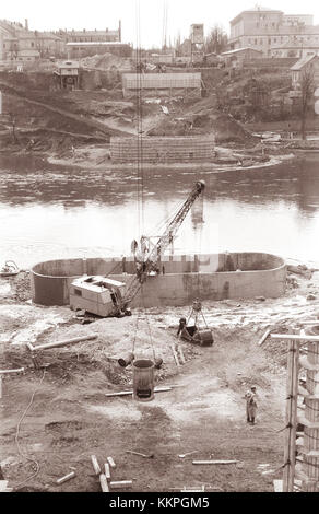 The construction of Titov Bridge in Maribor, initiated in 1961, marks a ...