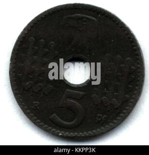 The 5 rpf reverse refers to the reverse side of a 5 reichspfennig coin ...