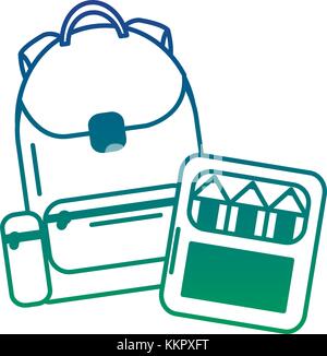 school backpack and color box supplies Stock Vector Image & Art - Alamy