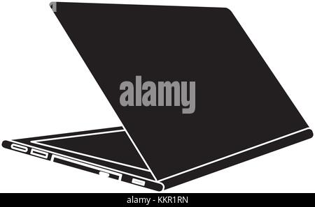 open laptop back view icon digital device Stock Vector Image & Art - Alamy
