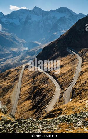 Timmelsjoch High Alpine Road landscape panorama. Mountains and peaks ...