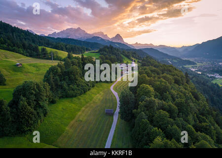 Wamberg village near Garmisch-Partenkirchen, Church of St. Anne, Kramer ...