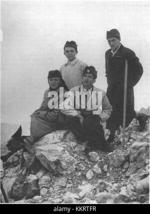 King Peter II of Yugoslavia is depicted at Triglav, the highest peak in ...