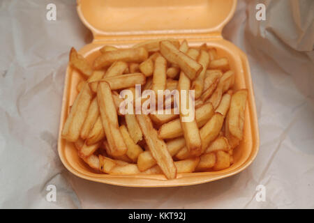 After pub essential doner kebab and chips a greasy treat Stock Photo ...