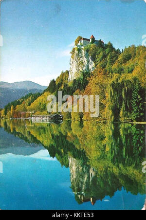 Vintage postcard depicting Lake Bled in Slovenia, taken in 1930 ...