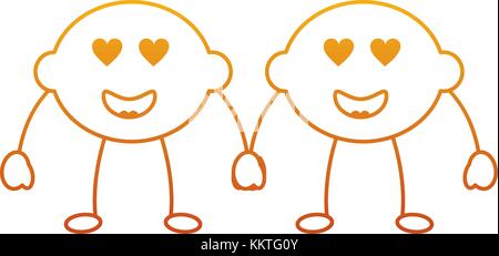 pair kawaii lemon cartoon cheerful character Stock Vector Image & Art ...
