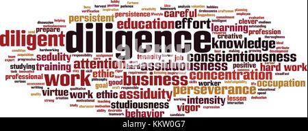 Diligence word cloud concept. Vector illustration Stock Vector Image ...