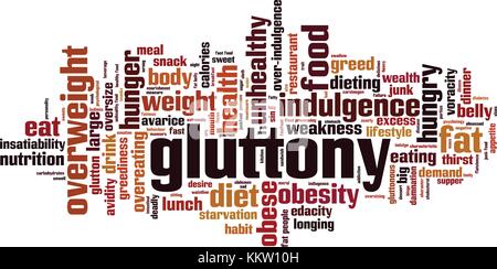 Gluttony word cloud concept. Vector illustration Stock Vector Image ...