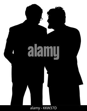 Two businessmen discreet conversation, telling a secret Stock Vector ...
