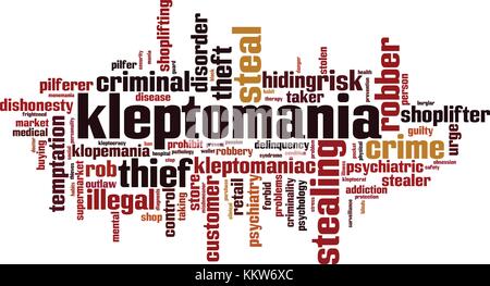 Kleptomania word cloud concept. Vector illustration Stock Vector Image ...