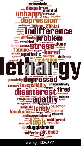 Lethargy vector illustration word cloud isolated on a white background ...