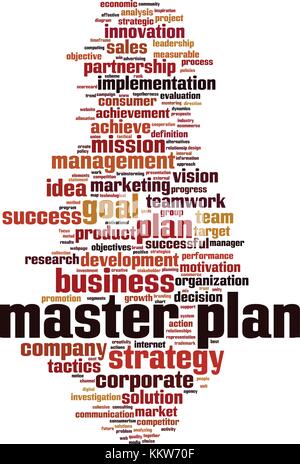 Master plan word cloud concept. Vector illustration Stock Vector Image ...