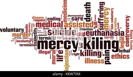 Mercy killing word cloud concept. Vector illustration Stock Vector ...