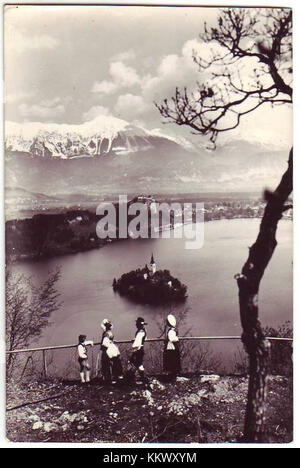 A scenic photograph of Bled, a picturesque town located in Slovenia ...