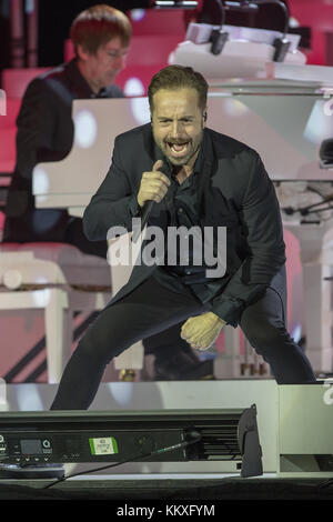Michael Ball and Alfie Boe performing live on stage during the Together tour at the Eventim ...