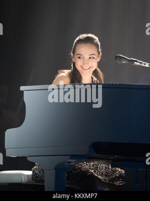 Hamburg, Germany. 1st Dec, 2017. Pianist Emily Bear performing on stage ...