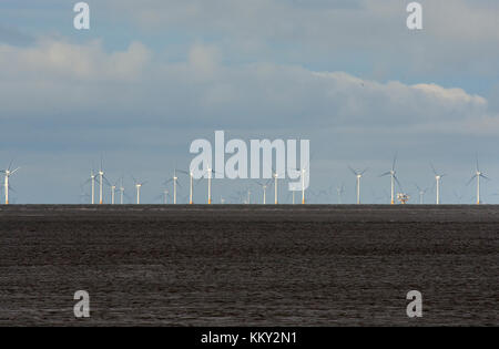 An offshore wind farm in Morecambe Bay, Lancashire, UK Stock Photo - Alamy