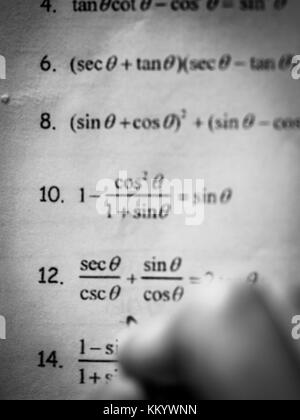 Studying for challenging Math Test Stock Photo - Alamy
