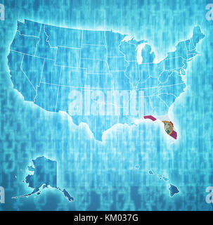 Florida, state of United States of America. Grayscale elevation map ...