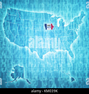 Iowa, state of United States of America. High resolution satellite map ...