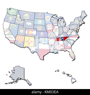 Tennessee state political map Stock Photo: 18323581 - Alamy