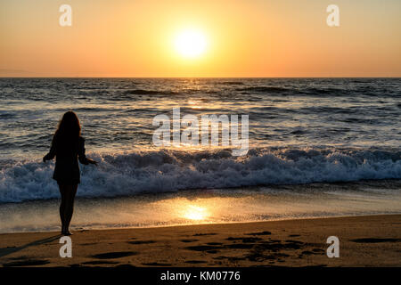 Sunset at Oxnard Beach Park Stock Photo - Alamy