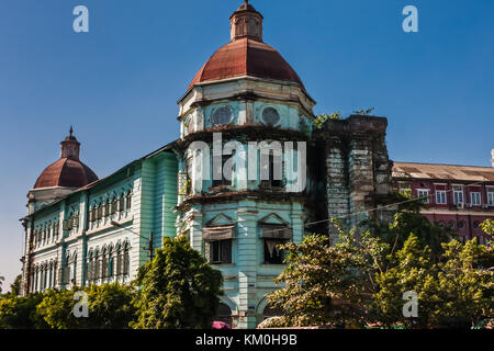 British colonial architecture in the downtown of Yangon, Myanmar Stock ...