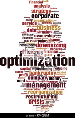 OPTIMIZATION. Word cloud illustration. Tag cloud concept collage Stock ...