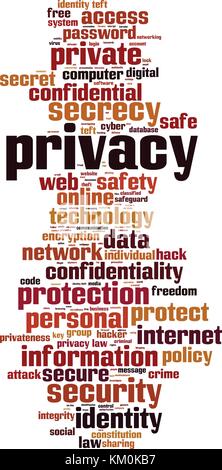 Privacy Policy vector word cloud, made with the text only Stock Vector ...