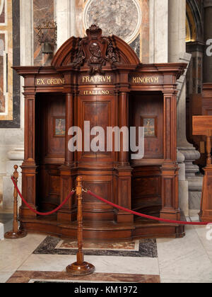 confession box in church in rome italy Stock Photo - Alamy
