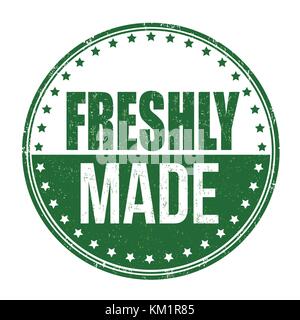 Freshly made grunge rubber stamp on white background, vector ...