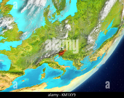Country of Slovenia satellite view Stock Photo - Alamy
