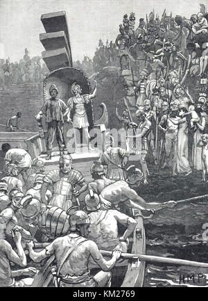 Illustration Of Roman Soldiers Leaving Britain 410A.D Stock Photo - Alamy