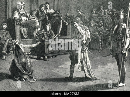 Meeting of the shire-moot or Shire Court, an early Anglo-Saxon court or ...