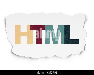 Programming concept: Html on Torn Paper background Stock Photo - Alamy