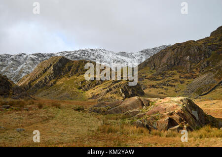 Gladstone Rock, Watkin Path, Snowdonia National Park, north Wales Stock ...
