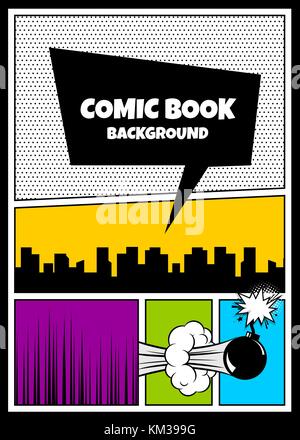 Color comics book cover vertical backdrop Stock Vector Image & Art - Alamy
