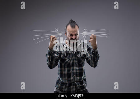 Angry man screaming and throwing a temper tantrum Stock Photo - Alamy