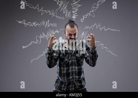Angry man screaming and throwing a temper tantrum Stock Photo - Alamy