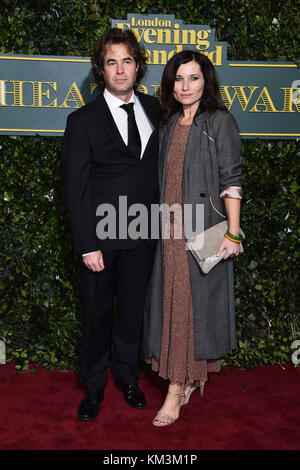 London, UK. Rupert Goold and Kate Fleetwood with their children Raphael ...