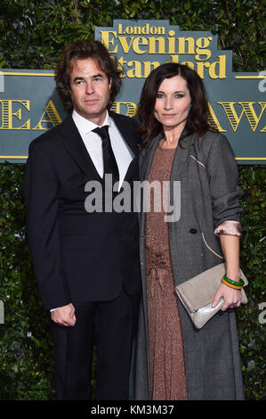 London, UK. Rupert Goold and Kate Fleetwood with their children Raphael ...