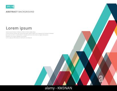 Abstract colorful overlap triangle pattern on white background with ...