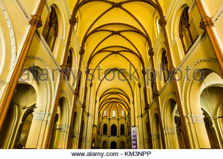 Interior of Notre Dame Cathedral, Ho Chi Minh City, (Saigon), Vietnam ...