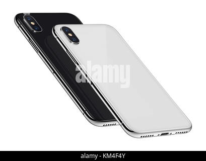 Isometric view frameless smartphone concept with material design flat ...