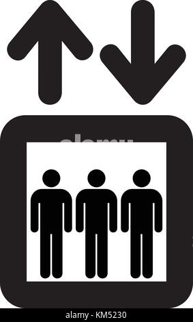 Elevator lift icon man and arrows up down icons. Elevator, lift icons ...