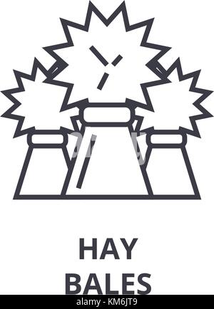 Round hay bales icon. Agriculture sign. Graph symbol for your web site ...